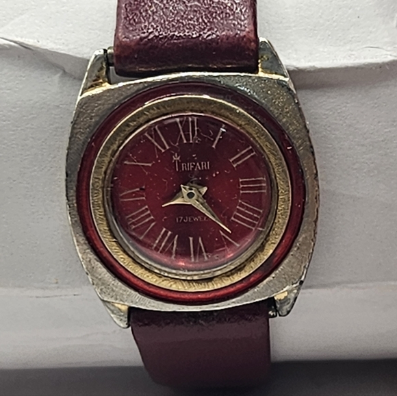 Trifari | Accessories | Vintage Crown Trifari Red Time Piece Wrist ...